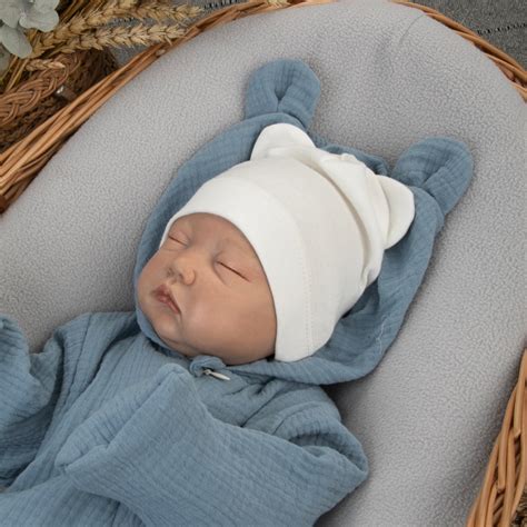 Комплект на выписку 4 предмета Муслин серо голубой лето