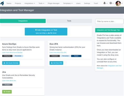 integration and tool manager dradis framework