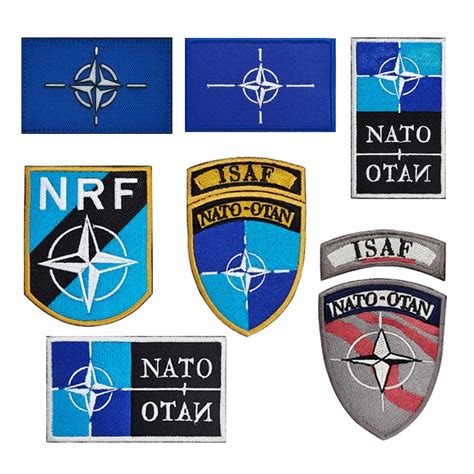 Nato Otan Nato Flag Armband With Hook And Loop Embroidered Patch Isaf Military Fan Tactical