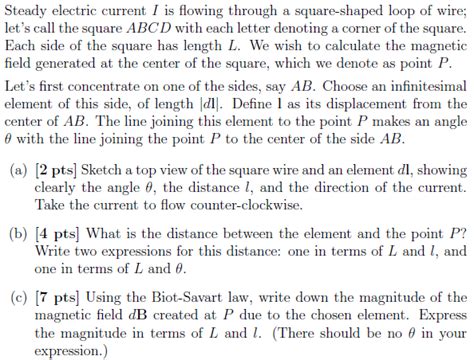 solved steady electric current i is flowing through a