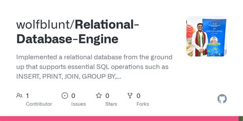 Github Wolfblunt Relational Database Engine Implemented A Relational Database From The Ground