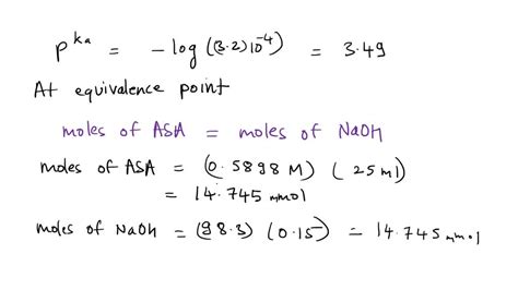 Solved Asa Questions For The Reaction Between Asa And Naoh Write The Chemical Equation In