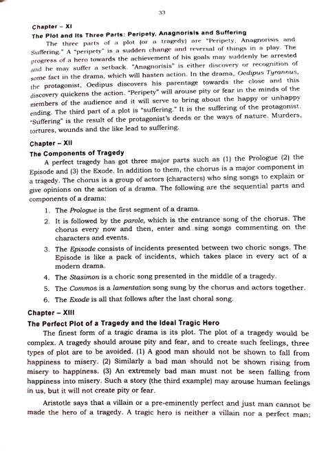 poetry of aristotle 33 chapter xi the plot and its three parts