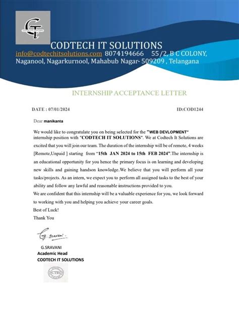 Manikanta Gowroju On Linkedin Web Development Intern At Codtech It Solutions Thrilled To Start