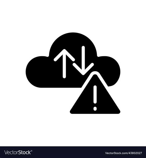 Cloud Error Black Glyph Icon Royalty Free Vector Image