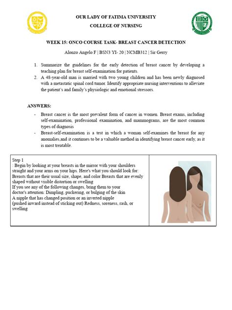 Week 15 Onco Course Task Breast Cancer Detection Pdf Breast Cancer Clinical Medicine