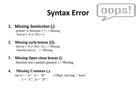Javascript Common Mistake Ppt