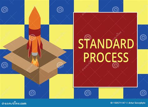 A Standard Process Flow Chart Diagram Symbols In Blue And Black Royalty Free Illustration