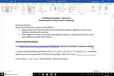 5 3 Part 1 Video Exploring Transformations