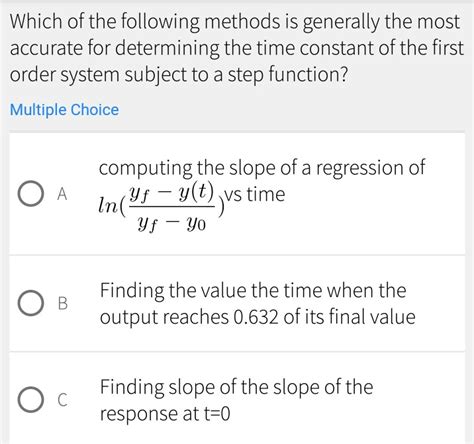 Solved A First Order System Step Response Of A Temperature Chegg