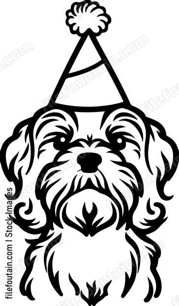 Cavapoo In Birthday Hat Logo Vector Design Filefountain