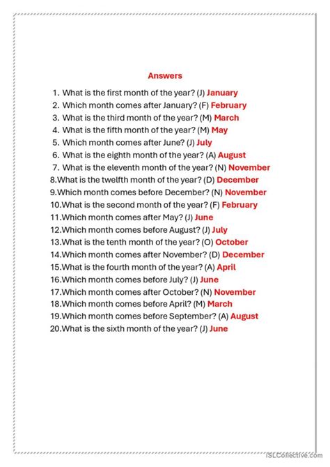 Months Of The Year Practice Wor English Esl Worksheets Pdf And Doc