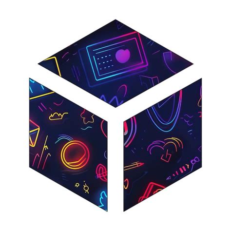 Image Icons Cube Shapes Dark Theme Premium Ai Generated Image