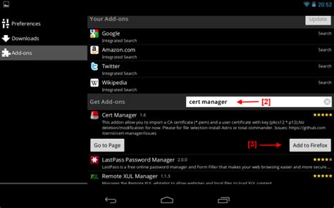 Installing Personal Certificate On Android Device