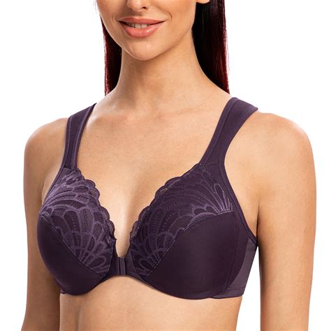 Meleneca Underwire Front Closure Bras For Women Purple 44c