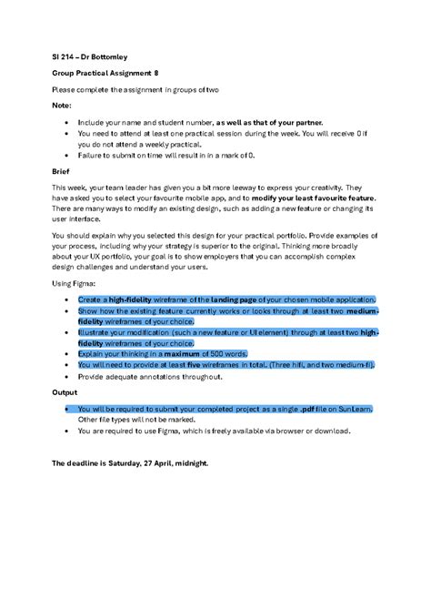 Practical 8 Socio Informatics 214 Assignment Si 214 Dr Bottomley