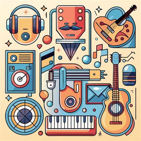 Musical Instruments And Sounds A Colorful Composition Premium Ai
