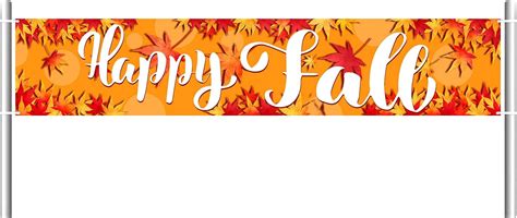 Senseven Happy Fall Banner Autumn 82 X 15 Ft Large Yard Sign Maple Leaves Fall