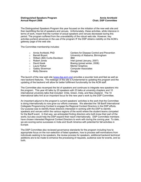 Distinguished Speakers Program