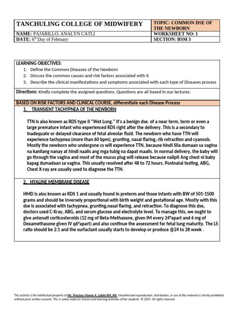 Common Newborn Diseases Overview Pdf Preterm Birth Medical