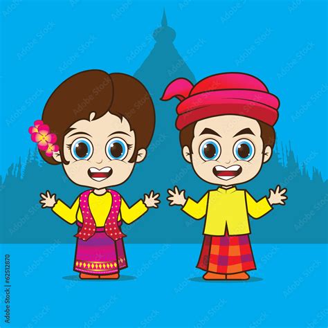 Cartoon Asean Myanmar Stock Vector Adobe Stock
