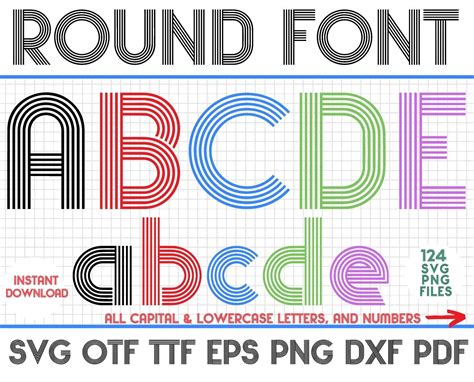 Round Font Round Font Svg Round Font Png Round Letters Svg Round
