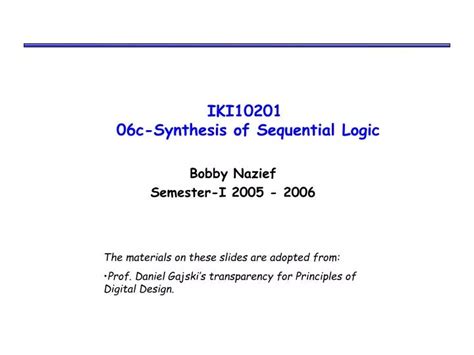 ppt iki10201 06c synthesis of sequential logic powerpoint