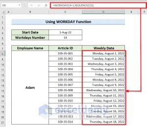 Formula For Weekly Dates In Excel Examples ExcelDemy