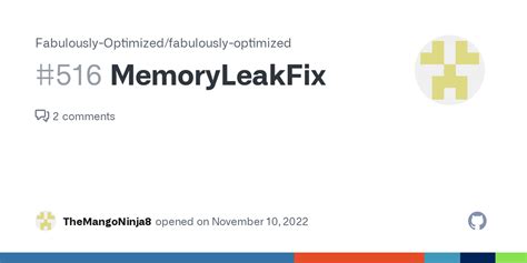 Memoryleakfix · Issue 516 · Fabulously Optimizedfabulously Optimized