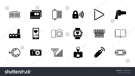 Digital Icons Set 18 Editable Filled Vector De Stock Libre De