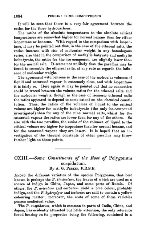 Cxiii—some Constituents Of The Root Of Polygonum Cuspidatum Journal