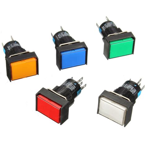 DC V Push Button Self Lock Switch LED Light Momentary Latching Alexnld Com