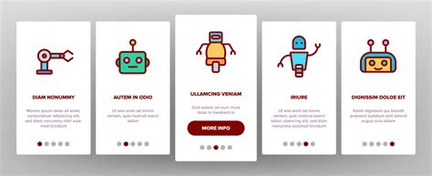 Robot High Technology Onboarding Icons Set Vector 10167975 Vector Art At Vecteezy