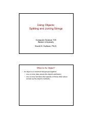 Lecture Objects Splitting Joining Pdf Using Objects Splitting And Joining Strings