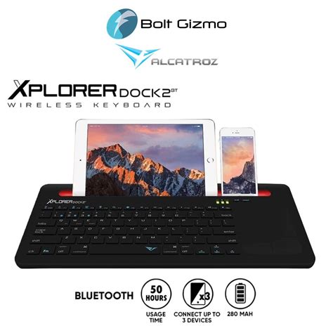 Alcatroz Xplorer Dock 2 BT Bluetooth Ultra Slim Wireless Keyboard With Track Pad Shopee Malaysia