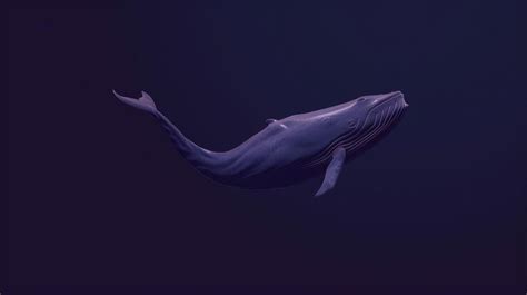 Scene Of A Sperm Whale Diving Into The Abyss Flat Design Side View Deep