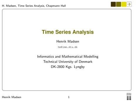 Ppt Time Series Analysis Henrik Madsen Hmimmdtudk Informatics