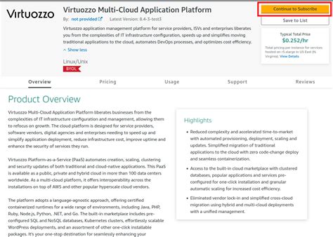 private paas on aws virtuozzo ops docs