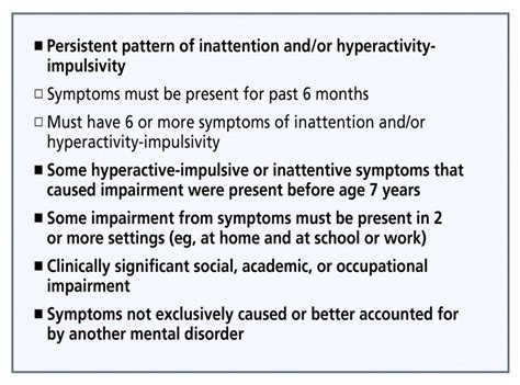 Diagnostic Criteria For Attention Deficit Hyperactivity Disorder Download Scientific Diagram