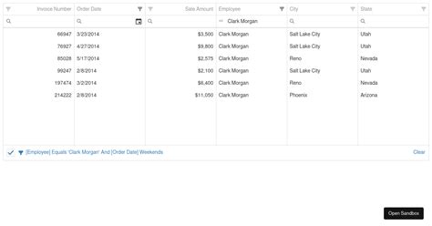 Filter Panel Devextreme Data Grid Codesandbox