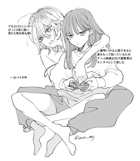 6noseenji Original Commentary Request Highres Translation Request 2girls Arm Around Neck