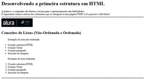 Projeto Exercício Estrutura Html E Conceito De Listas Html E Css
