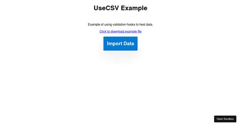 usecsv using validation hooks to heal data codesandbox
