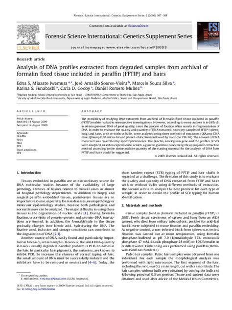 Pdf Analysis Of Dna Profiles Extracted From Degraded Samples From