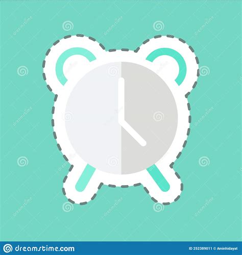 Sticker Line Cut Alarm Suitable For Mobile Apps Symbol Simple Design