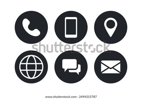 Set Isolated Black Phone Communication Buttons Stock Vector Royalty Free 2494315787 Shutterstock