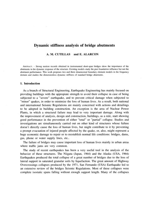 pdf dynamic stiffness analysis of bridge abutments