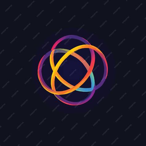 Bold Quantum Physics Logo Icon In Flat Color Vector Illustration