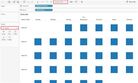 Create A Calendar Visual In Tableau — Onenumber