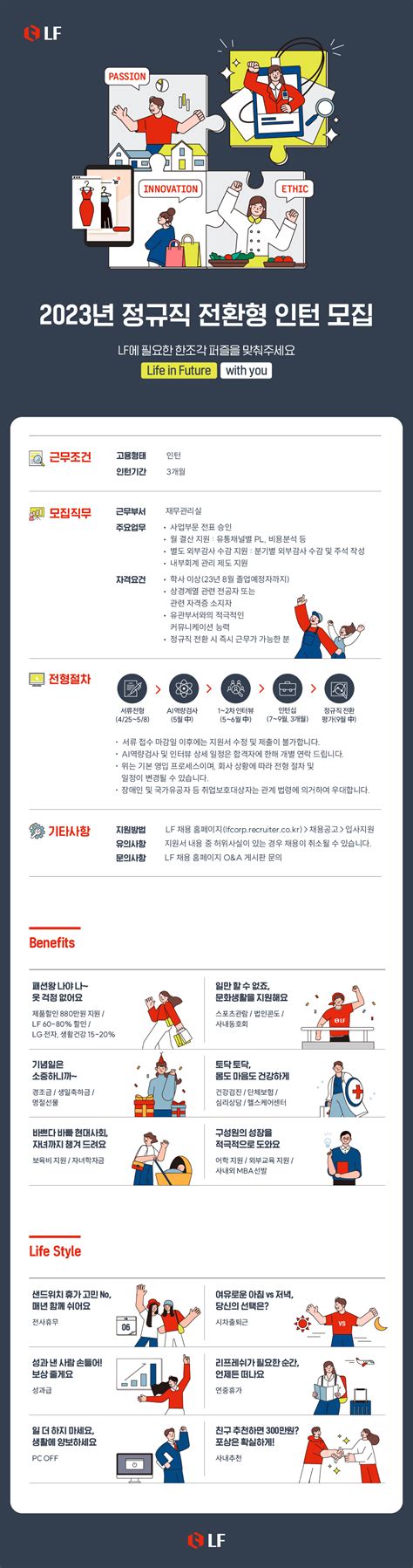 Lf 채용공고 정규직 전환형 인턴 채용 2023년 채용
